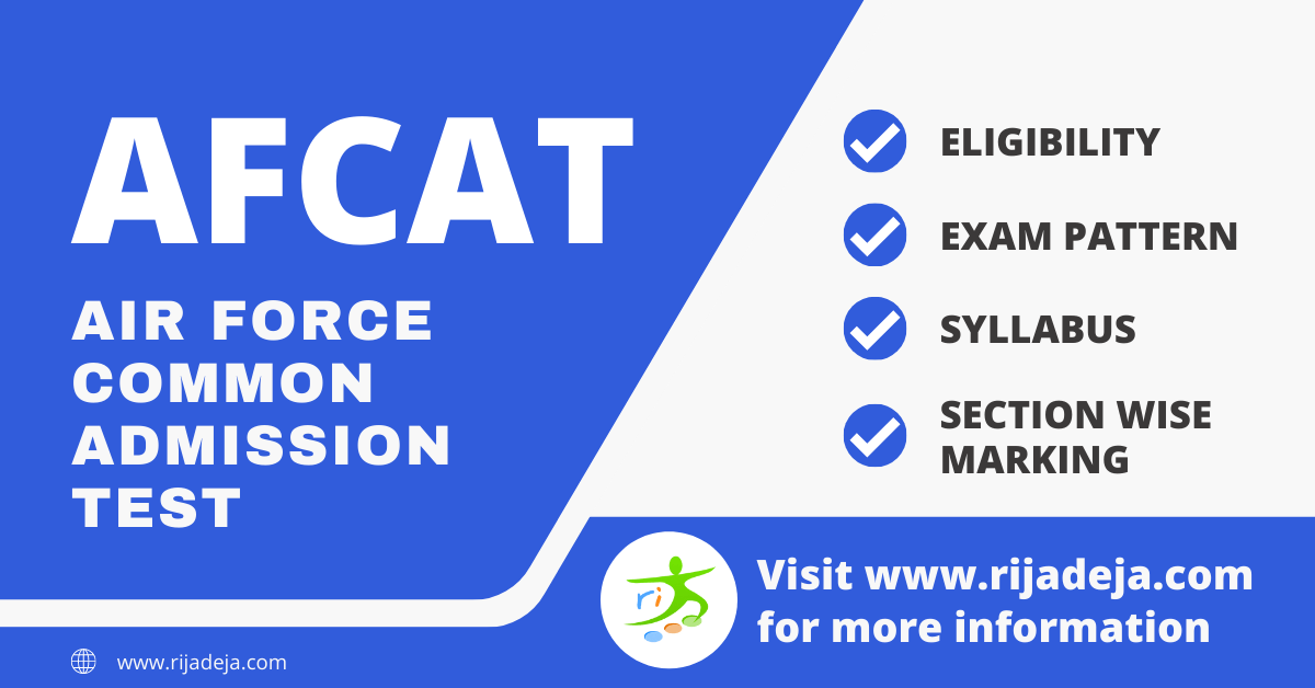 AFCAT Entrance Exam • RIJADEJA.com